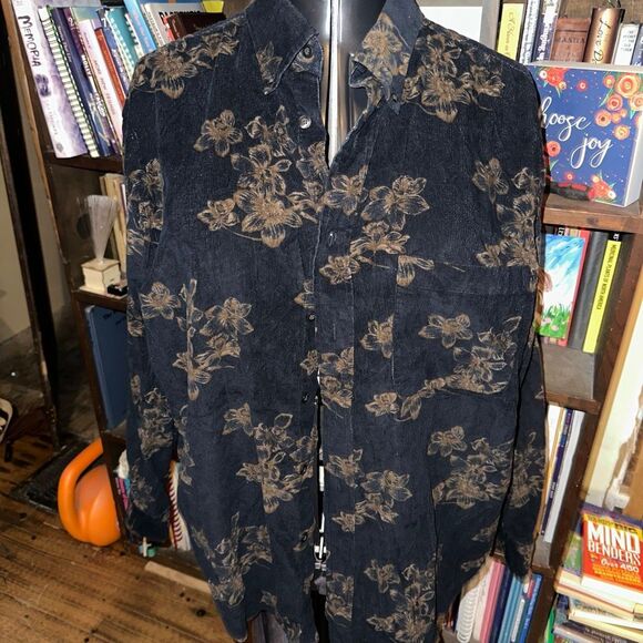Turnbury | Shirts | Turnbury Corduroy Business Casual Xl Floral Button ...